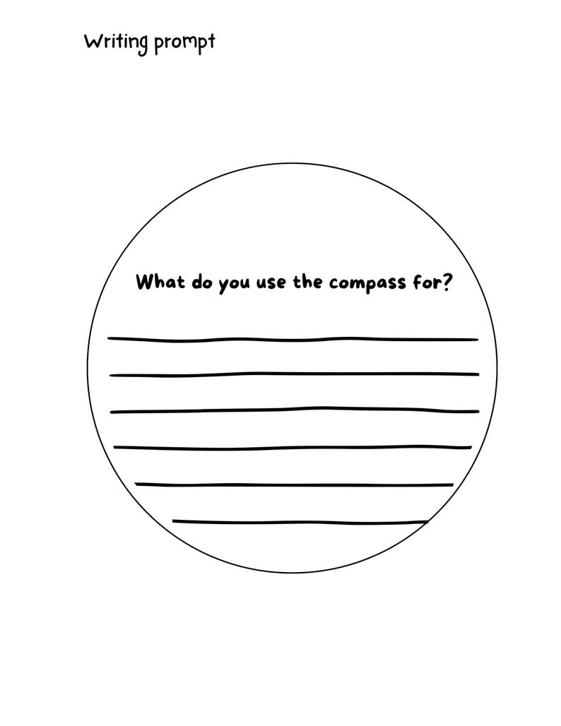 Compass Craft Activity & Writing Prompt: Camping Theme (digital ...