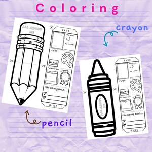 All About Me Pencil & Crayon Foldable Craft | Back to School Activity ...