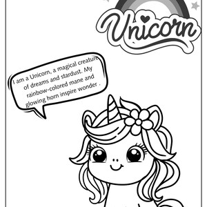 Rainbow and Unicorns Coloring Page - Colors Practice Rainbow -printable ...