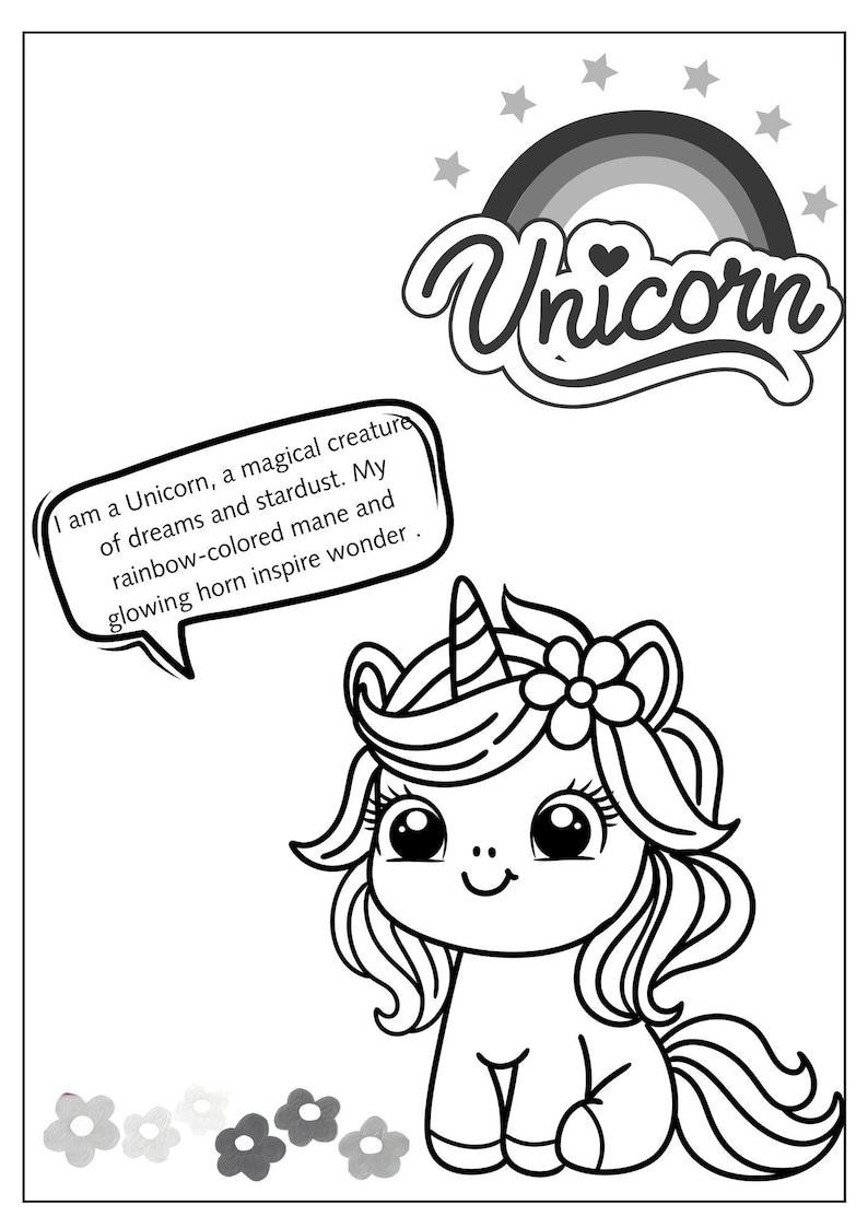Rainbow and Unicorns Coloring Page - Colors Practice Rainbow -printable ...