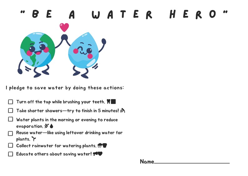 World Water Day Handprint Craft: Earth Day Activity (instant Download ...