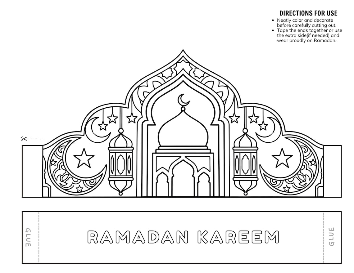 Ramadan Paper Crown Craft | Coloring & Writing Activity | Ramadan ...