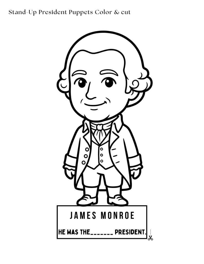 Presidents’ Day Stand-up President Puppets | 16 Presidents | Printable ...