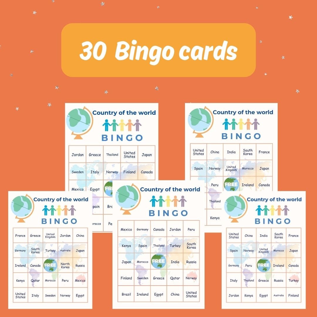 Country of the World Bingo, Printable Country Bingo, Learn About ...