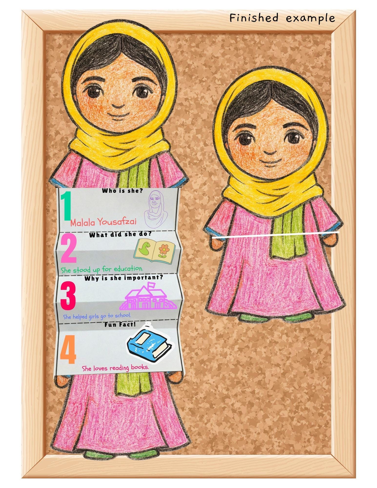 Women’s History Month Malala Yousafzai Fold-out Doll Craft Activity | K ...