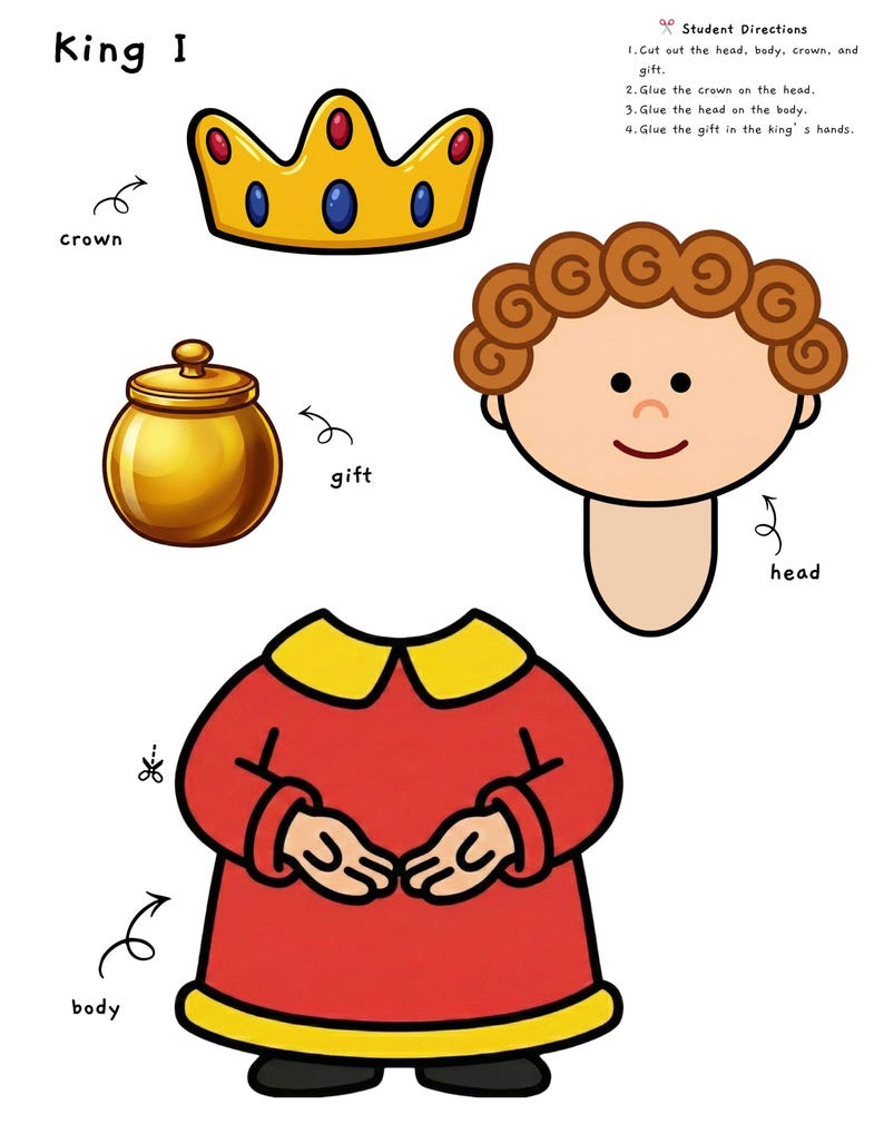 Build-a-three Kings Craft | Epiphany Activity | Three Kings Day | Three ...