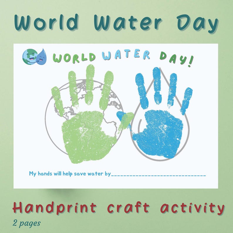 World Water Day Handprint Craft: Classroom Decor (instant Download) - Etsy