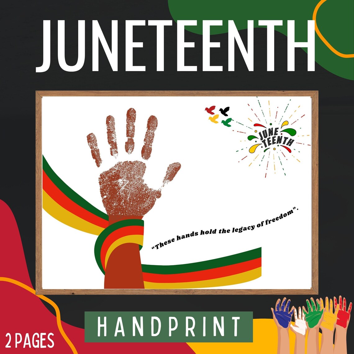 Bundle: Juneteenth Craft Activities Pack – Handprint Art & 1865 Pieces ...