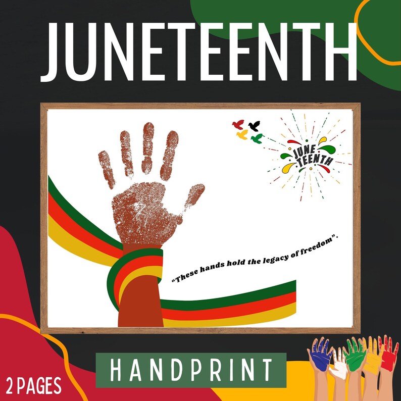 Bundle: Juneteenth Craft Activities Pack – Handprint Art & 1865 Pieces ...