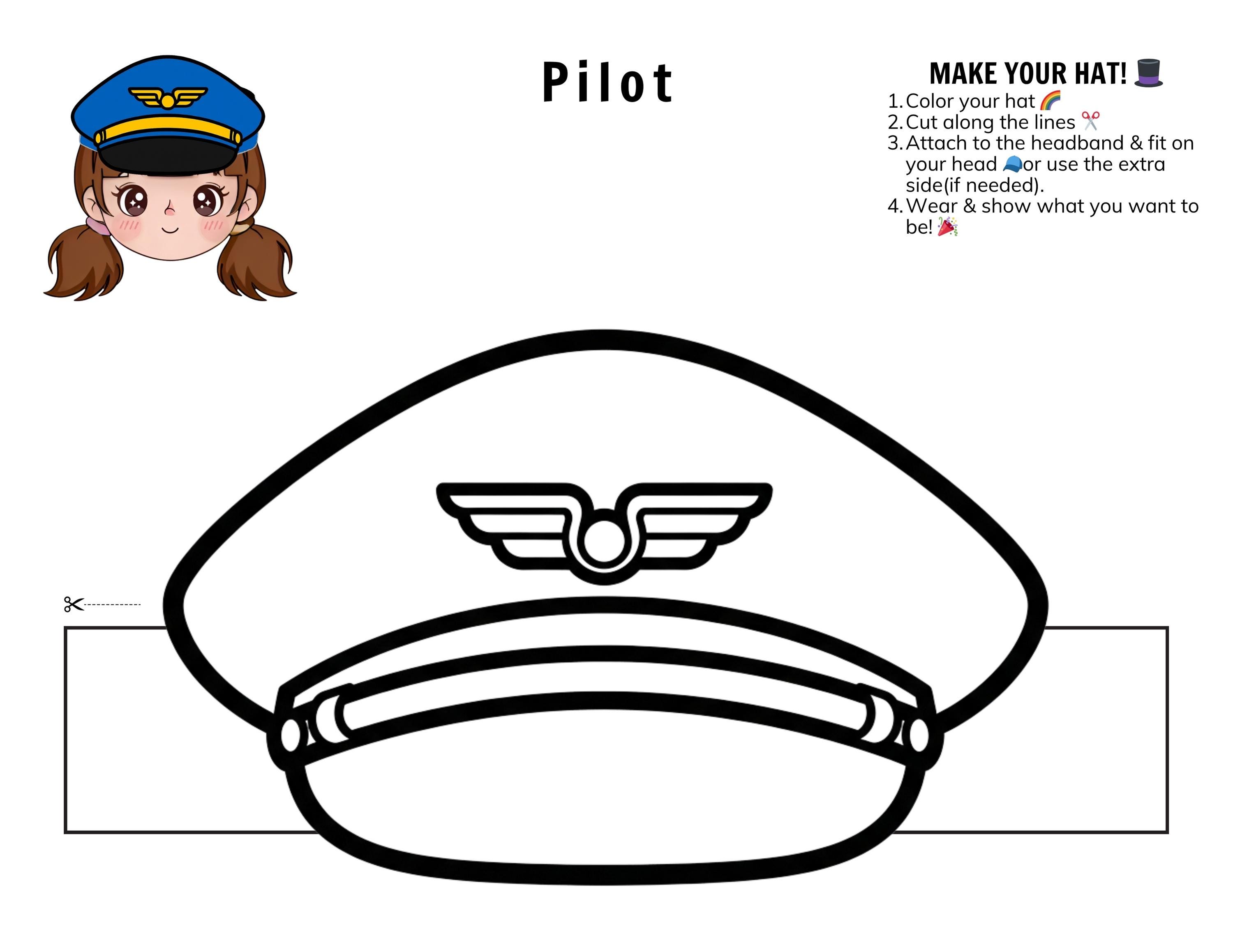 Community Helpers Hats: Career Day Coloring Craft (printable Kids ...