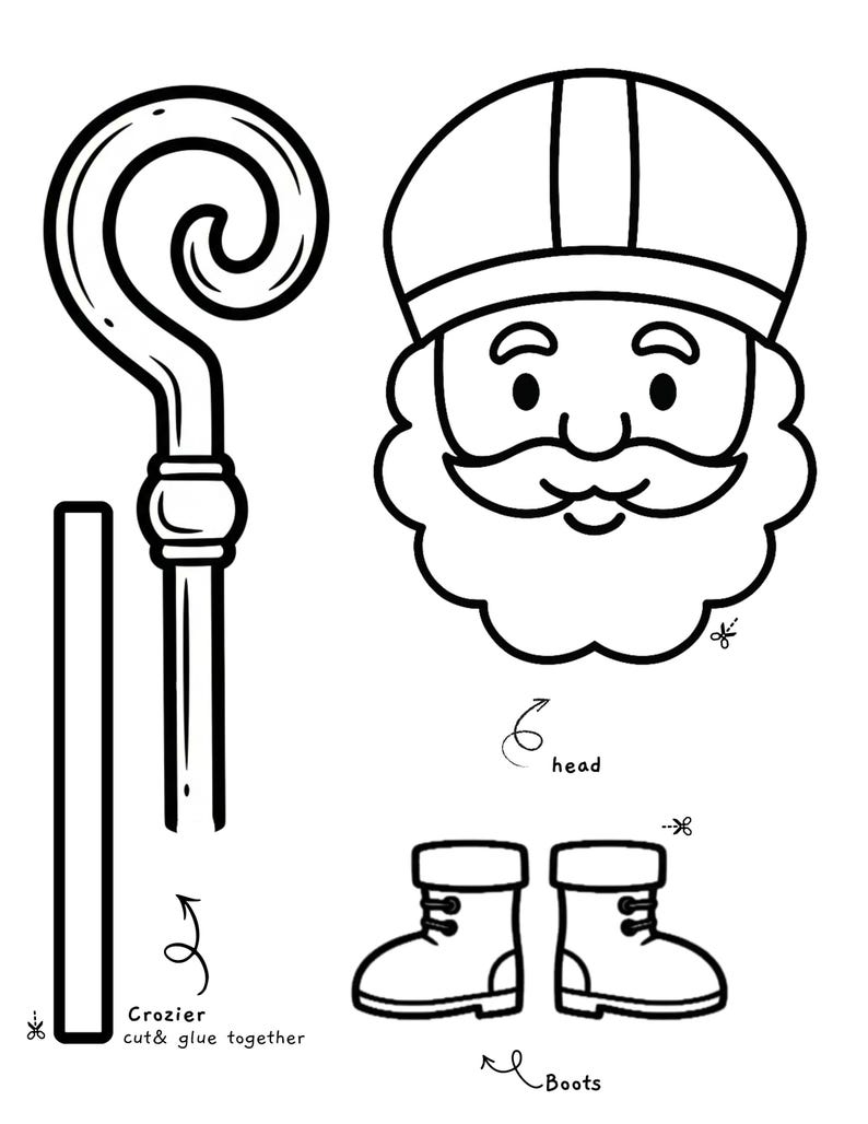 St. Nicholas Day Craft |build-a-saint Puppet (small and Large) | Cut ...
