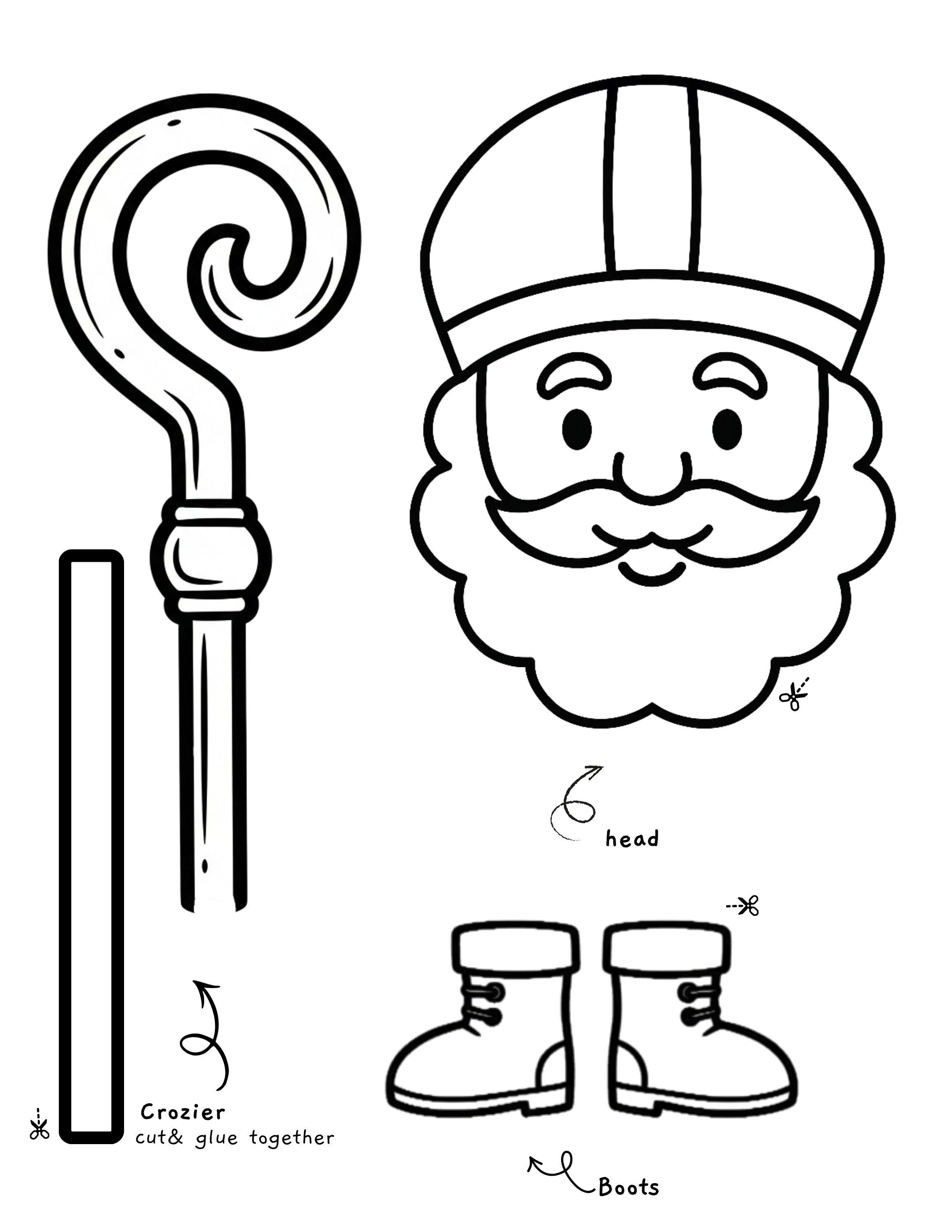St. Nicholas Day Craft |build-a-saint Puppet (small and Large) | Cut ...