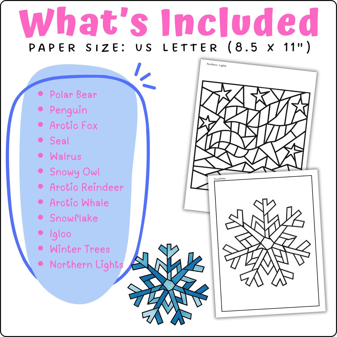 Winter & Arctic Animals Picasso-inspired Cubist Art | Abstract Coloring ...