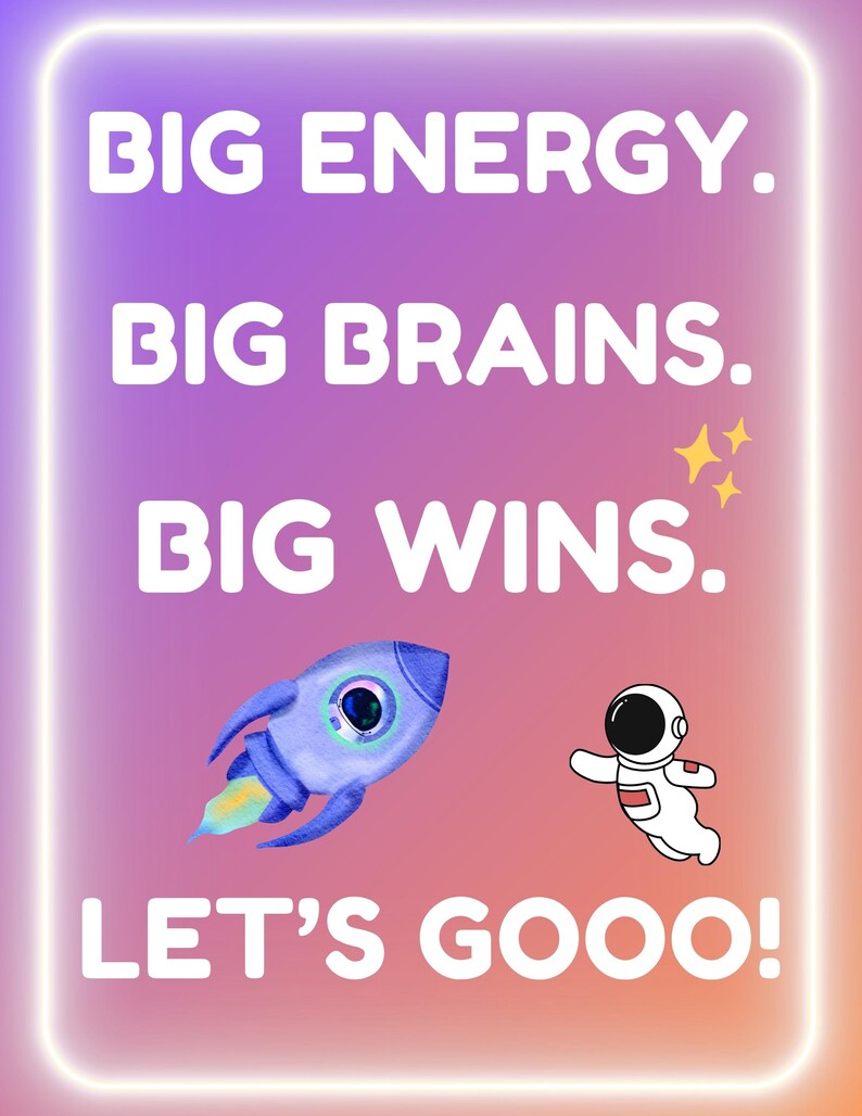 Gen Z Classroom Posters: Neon Slang Decor, Growth Mindset (instant ...