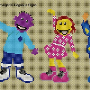 Tweenies Cross Stitch Pattern Only PDF/JPEG Files - Bella, Milo, Fizz ...
