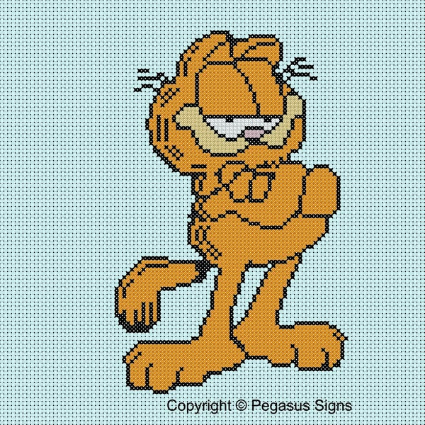 Garfield Cross Stitch - Etsy