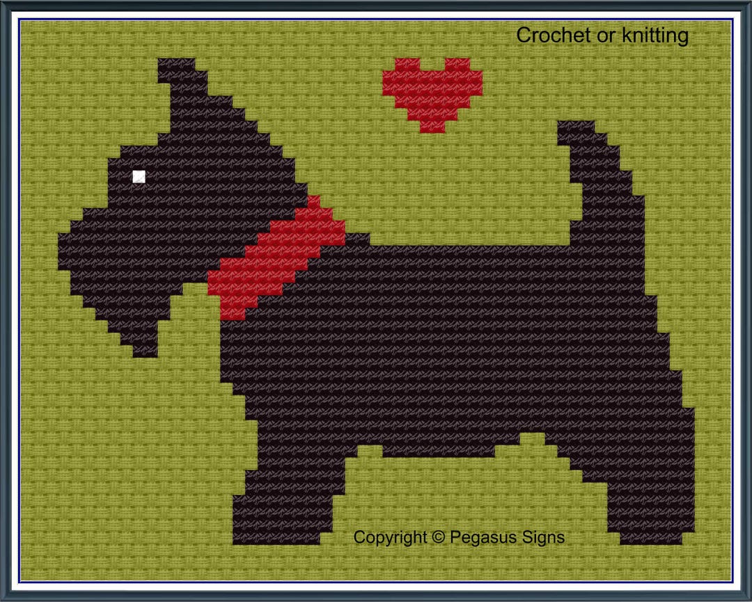 Scottie Dog Crochet & Knitting Chart Only PDF/JPEG Files - Animal, Dog ...
