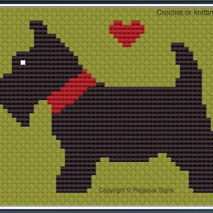 Scottie Dog Crochet & Knitting Chart Only PDF/JPEG Files - Animal, Dog ...