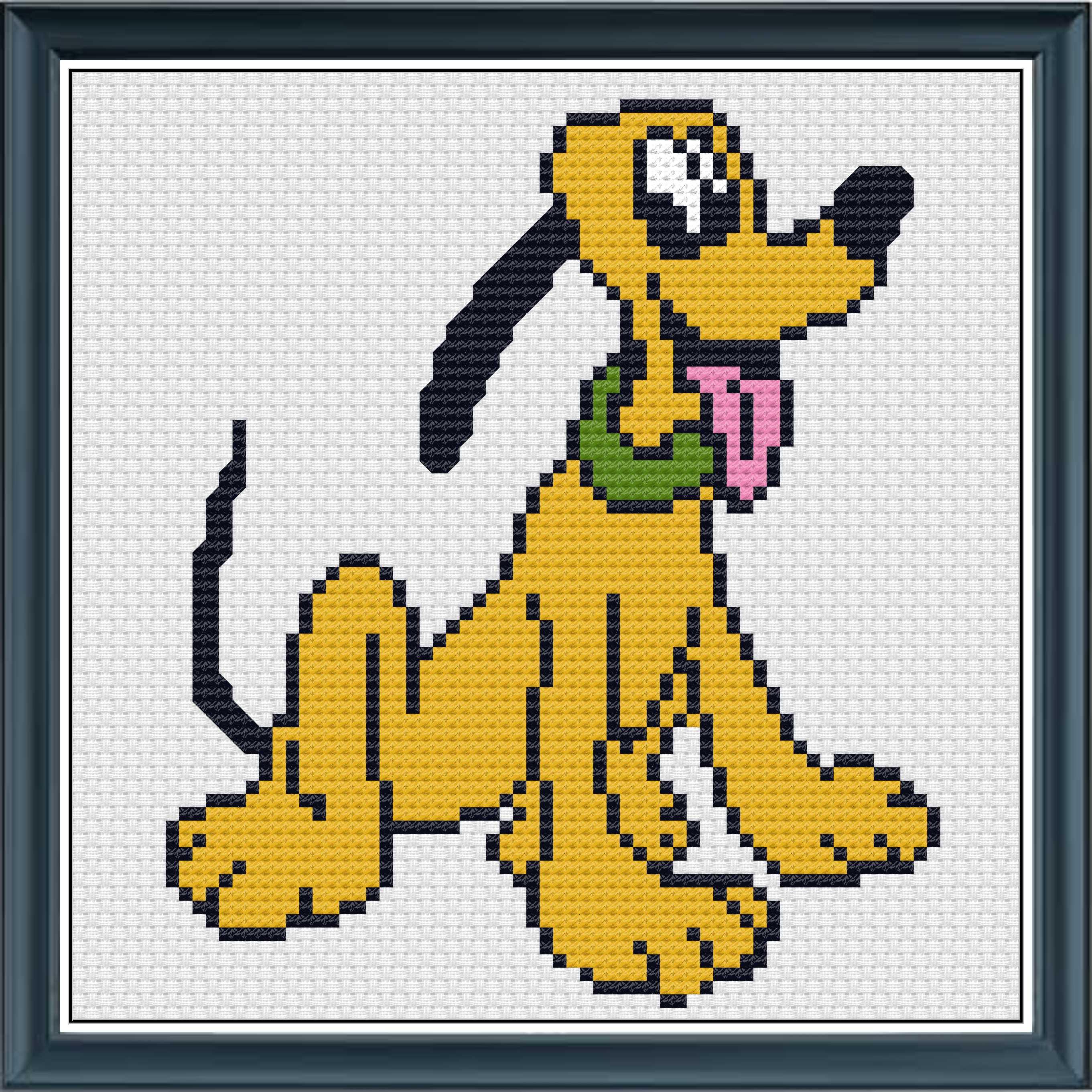 Pluto Cross Stitch Pattern Only PDF/JPEG Files - Cartoon, Dog, Mickey ...