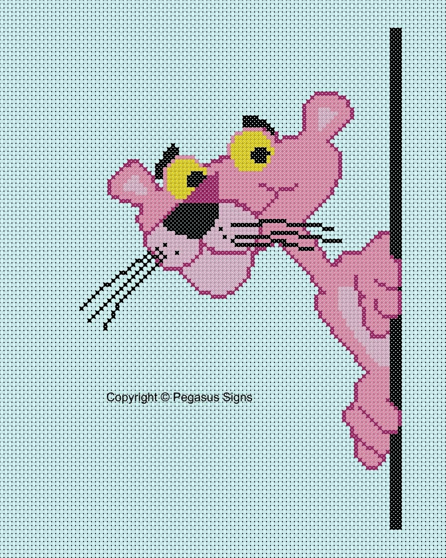 Pink Panther Cross Stitch Pattern Only pdf Jpg Files Tv - Etsy Israel