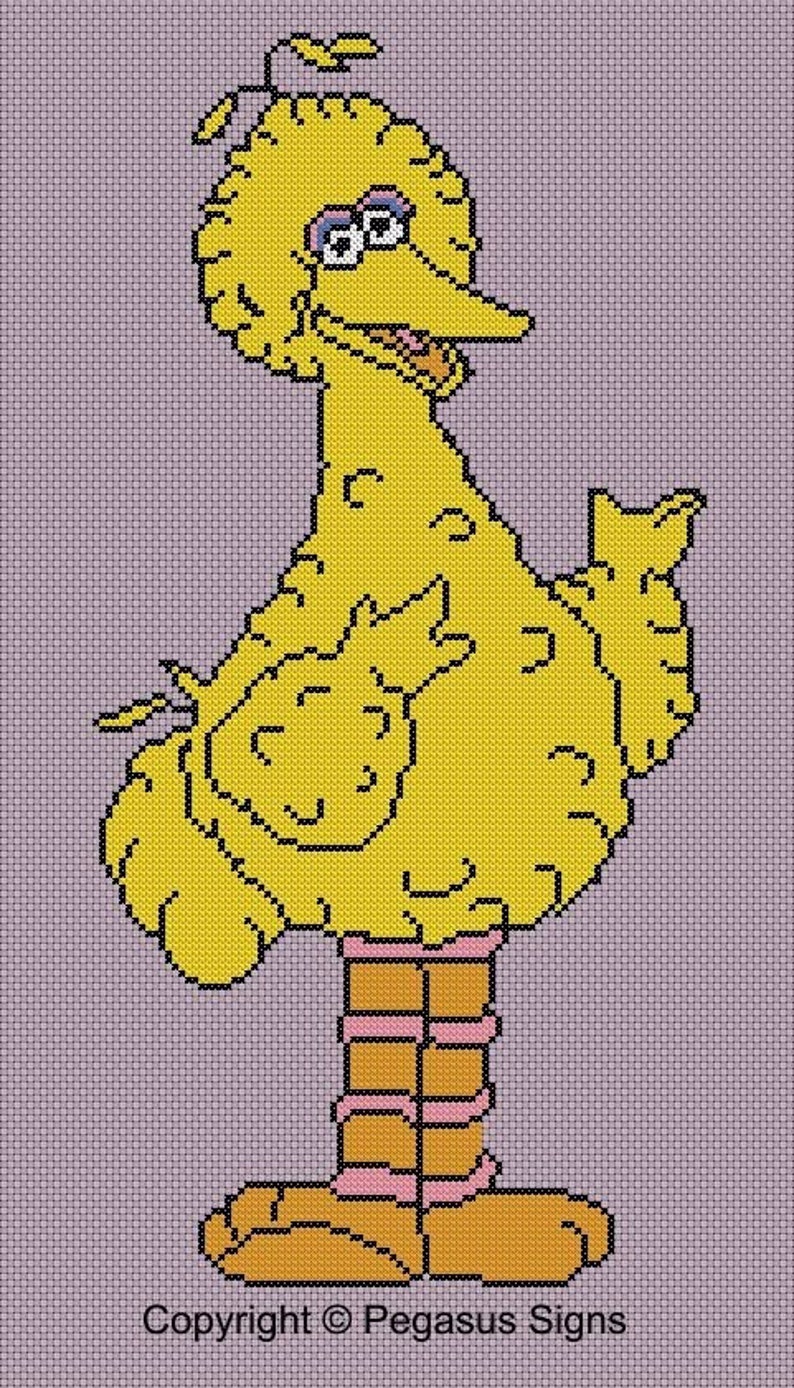 Big Bird Cross Stitch Pattern Only pdf Jpg Files Kids TV - Etsy