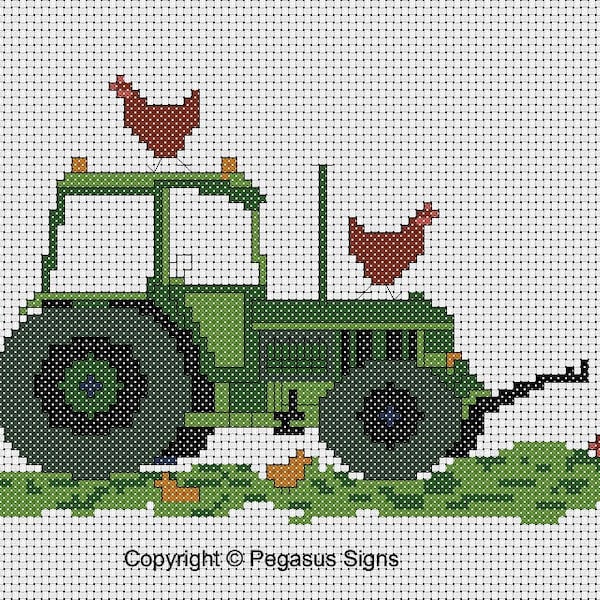 Tractor Cross Stitch - Etsy