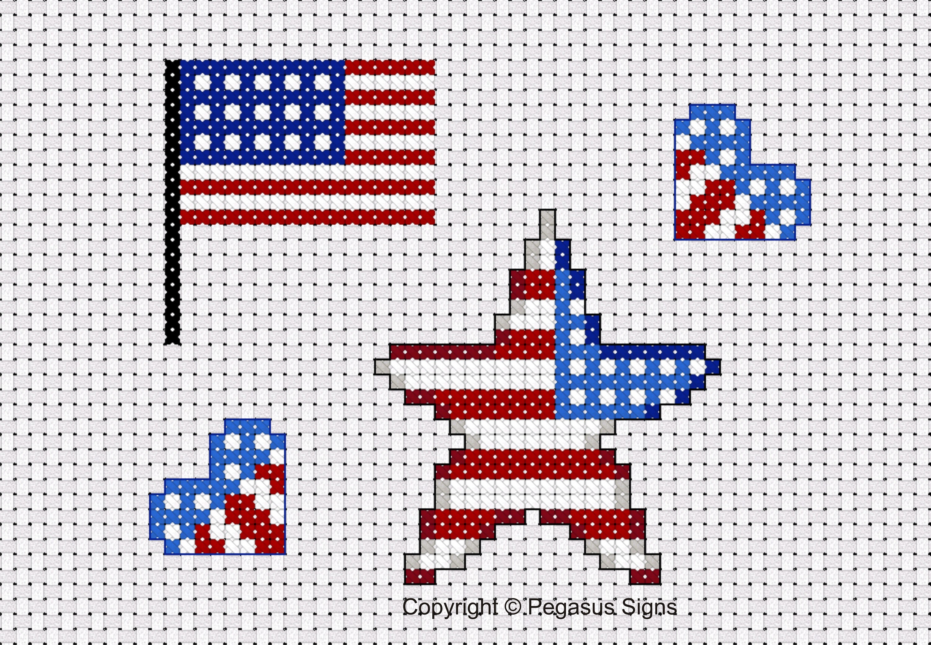Patriotic Motifs Cross Stitch Pattern Only PDF/JPEG Files - Designer ...