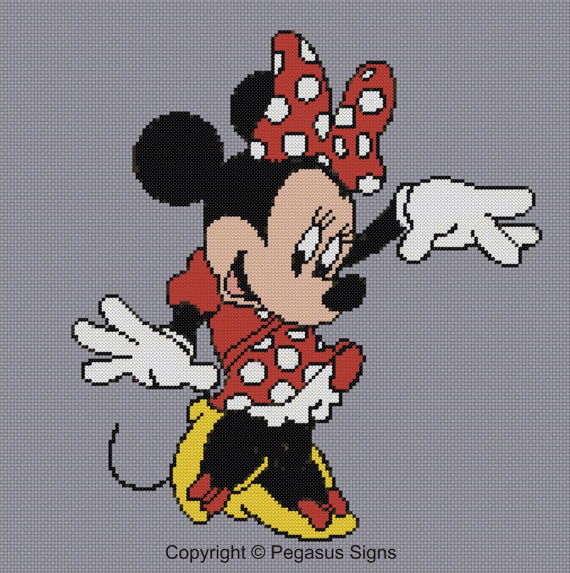 Minnie Mouse Cross Stitch Pattern Only PDF/JPEG Files Mouse Animal Cute ...
