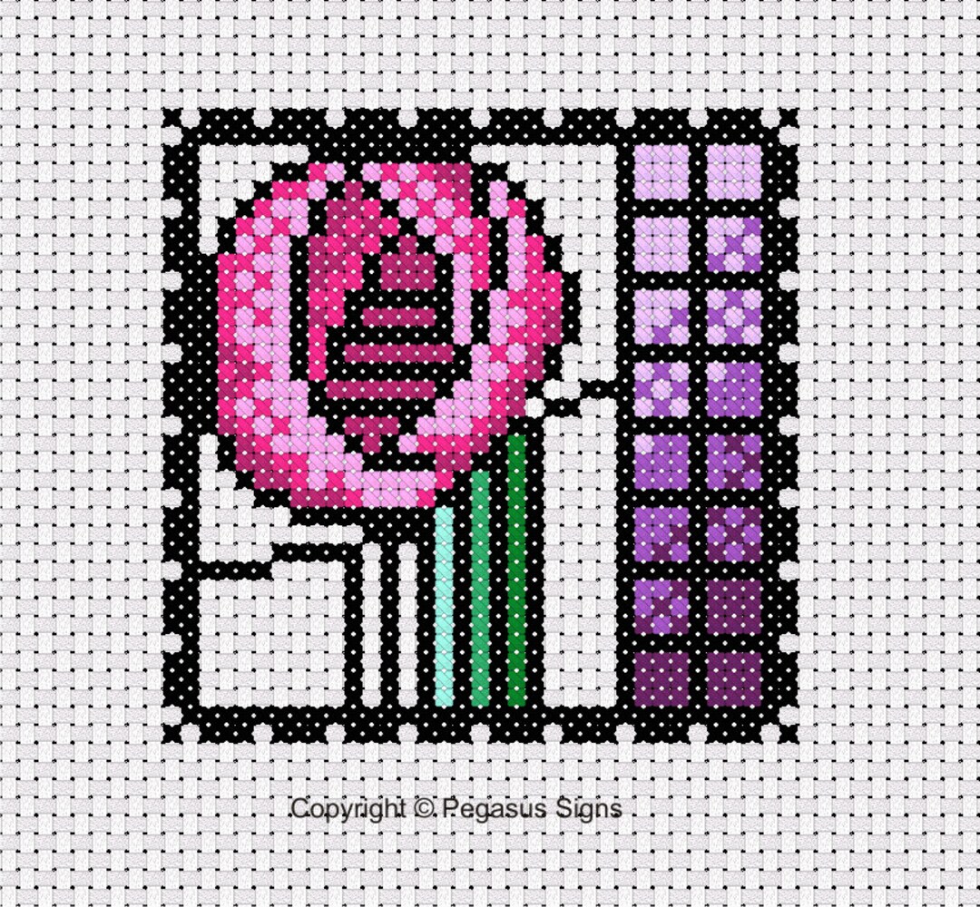 Art Deco Flower 003 Cross Stitch Pattern Only PDF/JPEG Files - Designer ...