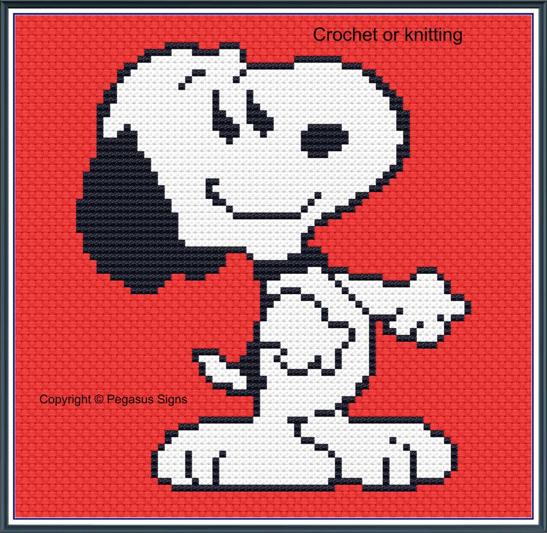 Snoopy Dog Crochet & Knitting Chart Only PDF/JPEG Files - Animal, Dog ...