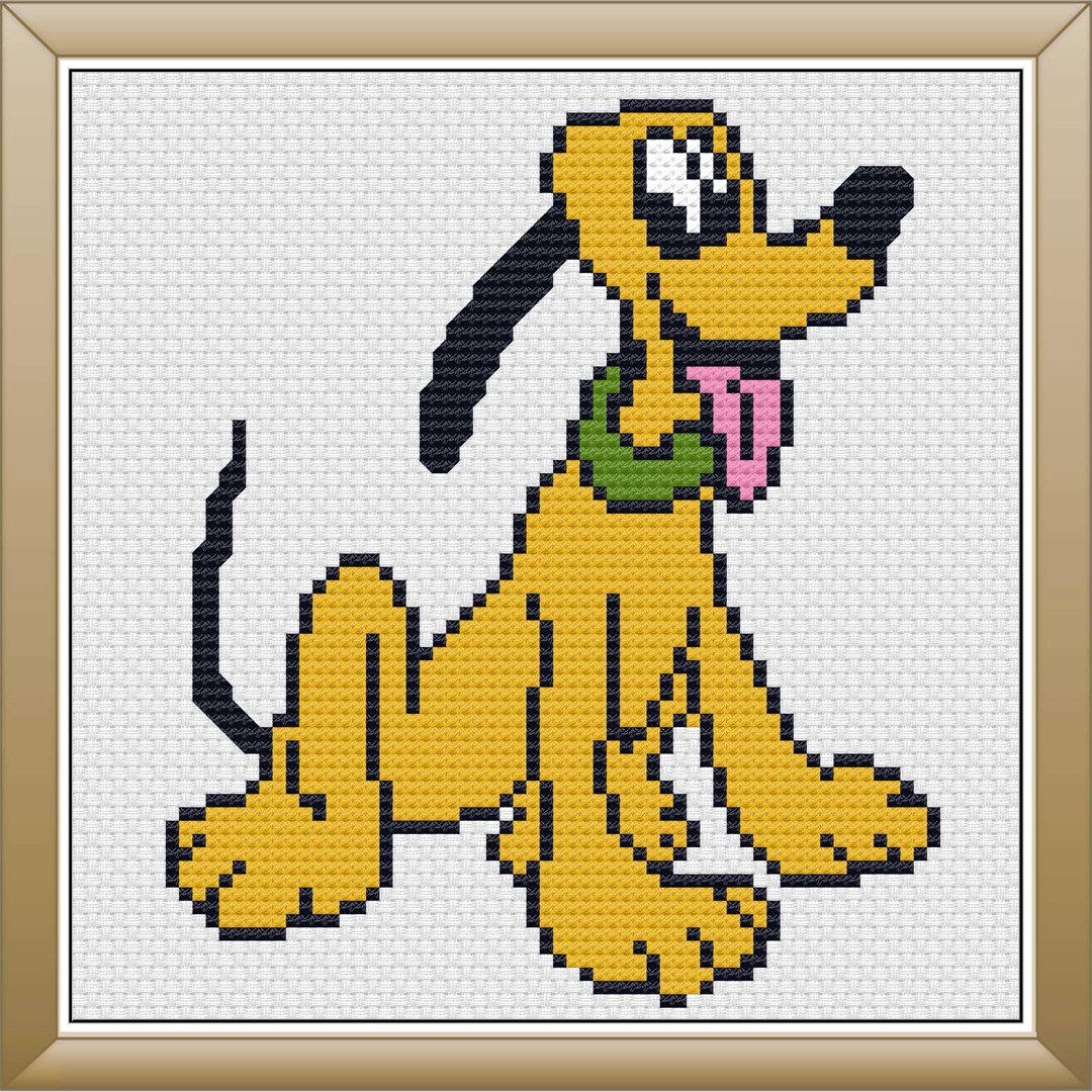 Pluto Cross Stitch Pattern Only PDF/JPEG Files - Cartoon, Dog, Mickey ...