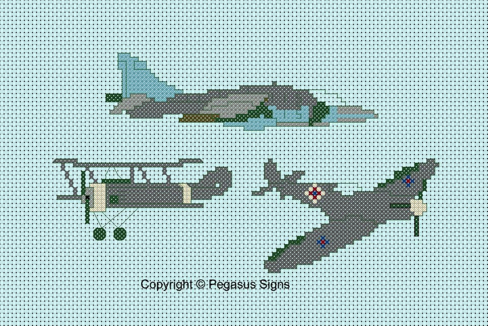 Vintage Planes Cross Stitch Pattern Only (pdf Jpg Files) Aircraft ...