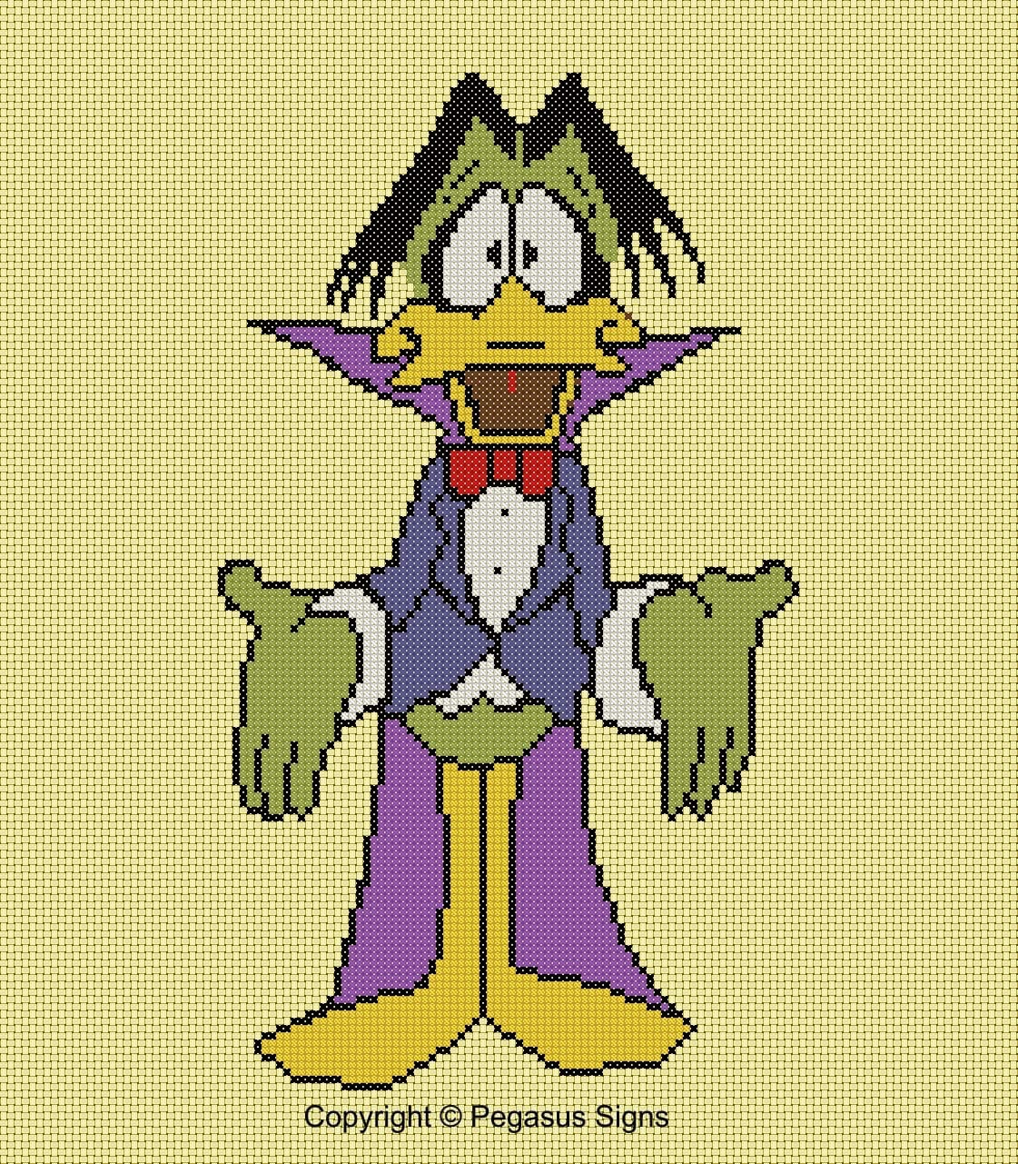 Count Duckula Cross Stitch Pattern Only PDF/JPEG Files Kids - Etsy