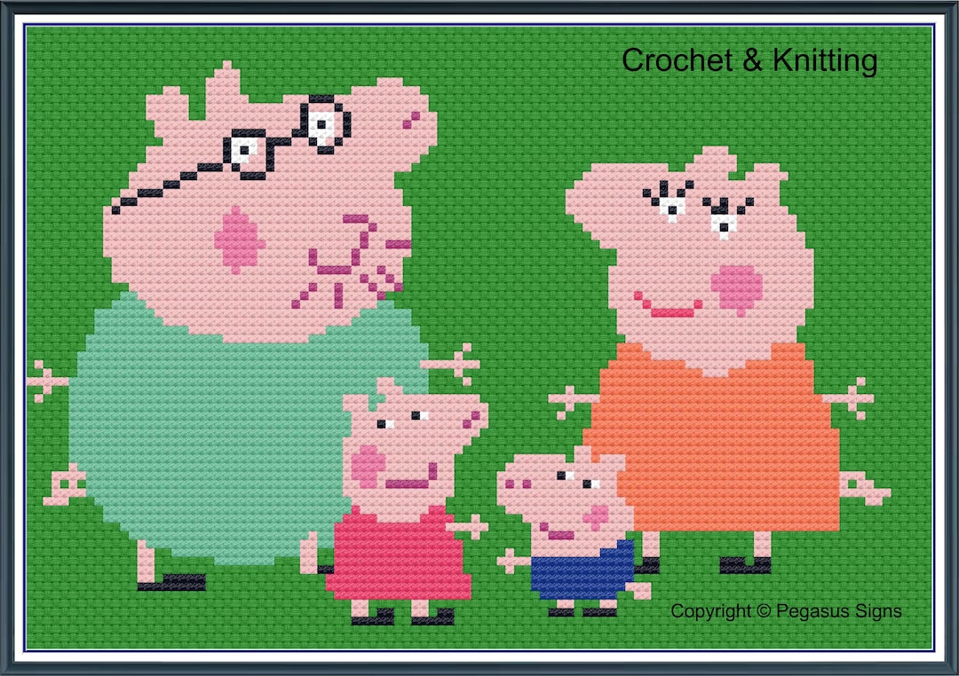 Peppa Pig and Family Crochet & Knitting Chart Only PDF/JPEG Files ...