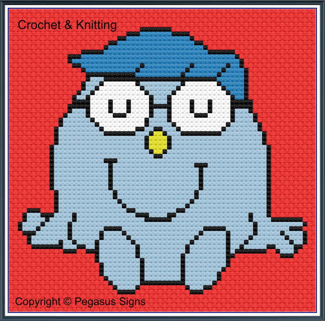 Mr. Calm Crochet Knitting Chart - Kids TV Character Intarsia (PDF/JPEG ...
