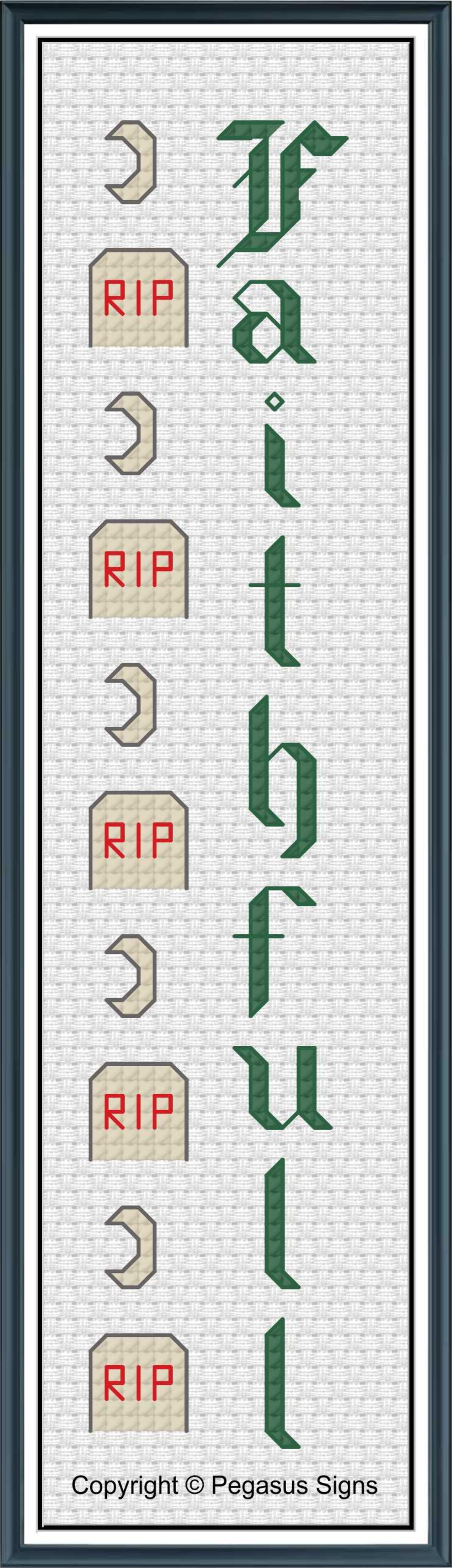 Faithfull Bookmark Cross Stitch Pattern PDF/JPEG Files - Pagemarker ...
