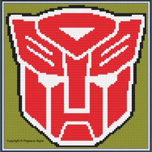 Transformers Motif Cross Stitch Pattern Only PDF/JPEG Files - Kidstv ...