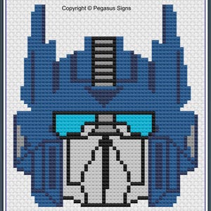 Transformers Optimus Prime Mask Motif Cross Stitch Pattern Only PDF ...