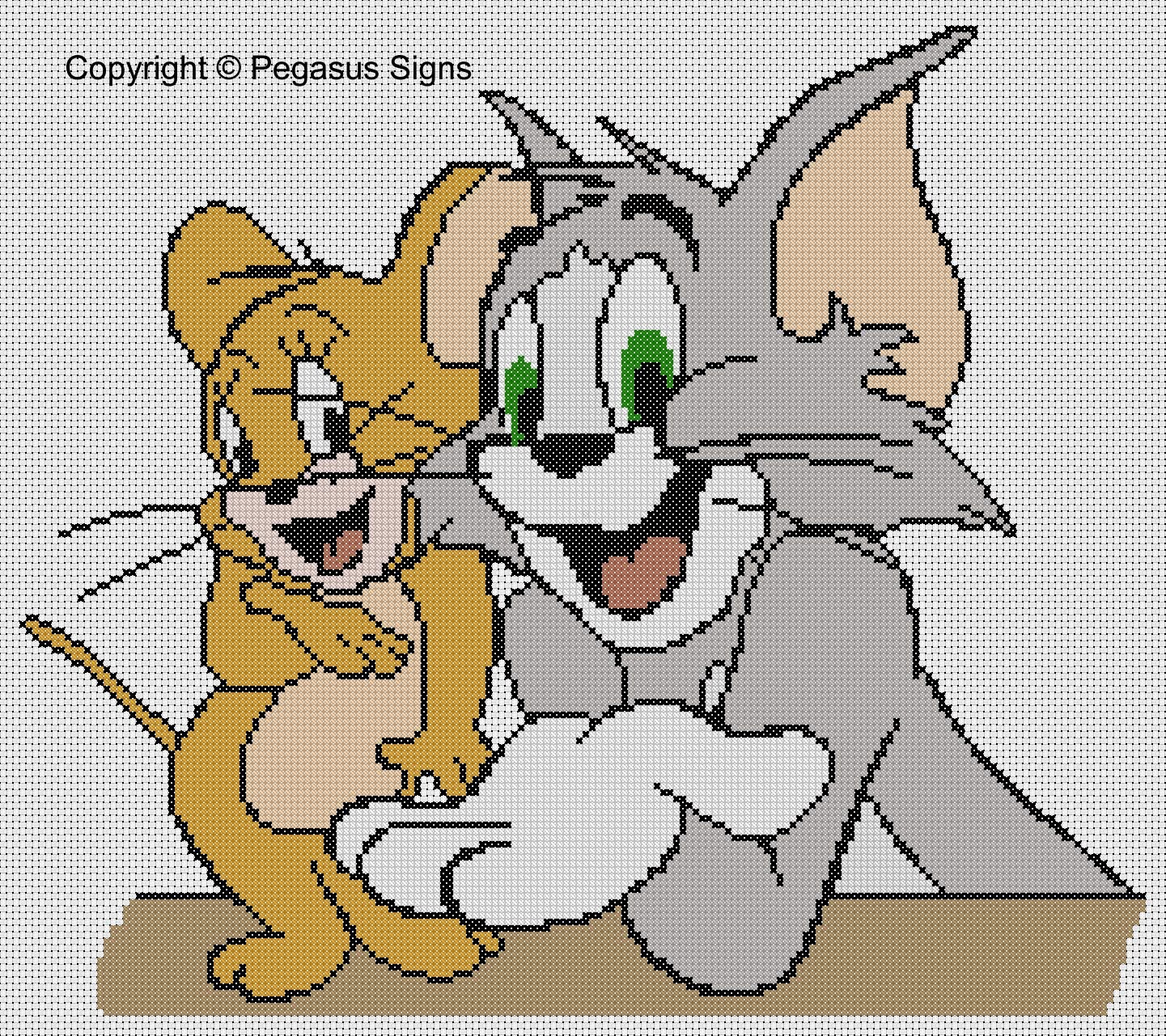 Tom and Jerry Cross Stitch Pattern Only (pdf Jpg Files) Tv Cartoon ...