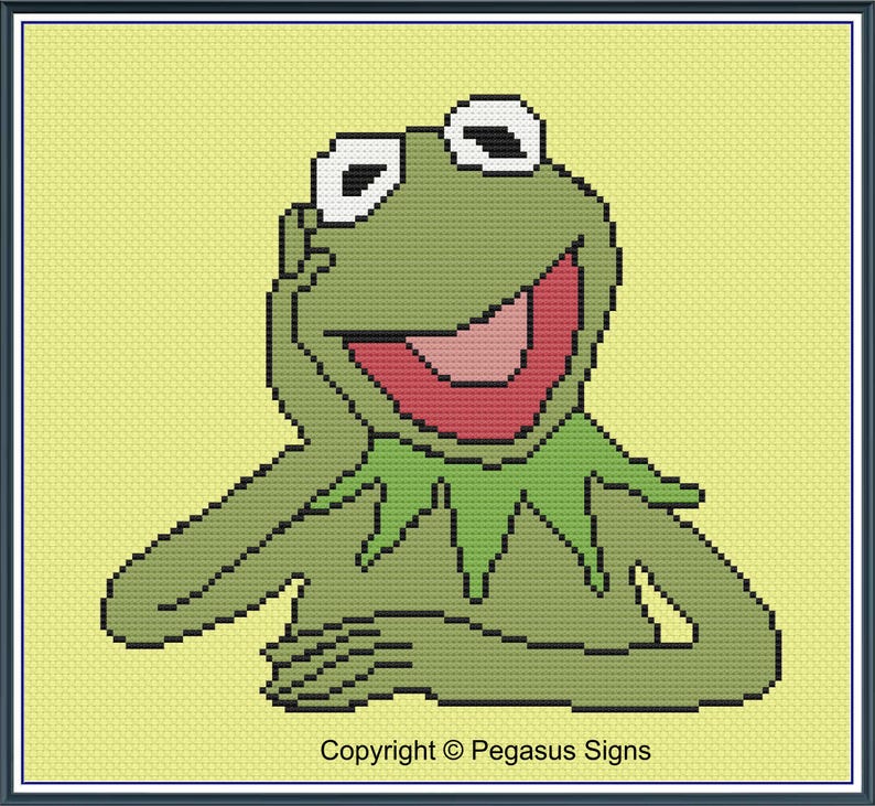 Kermit Frog Cross Stitch Pattern Only (pdf Jpg Files) Kids TV ...