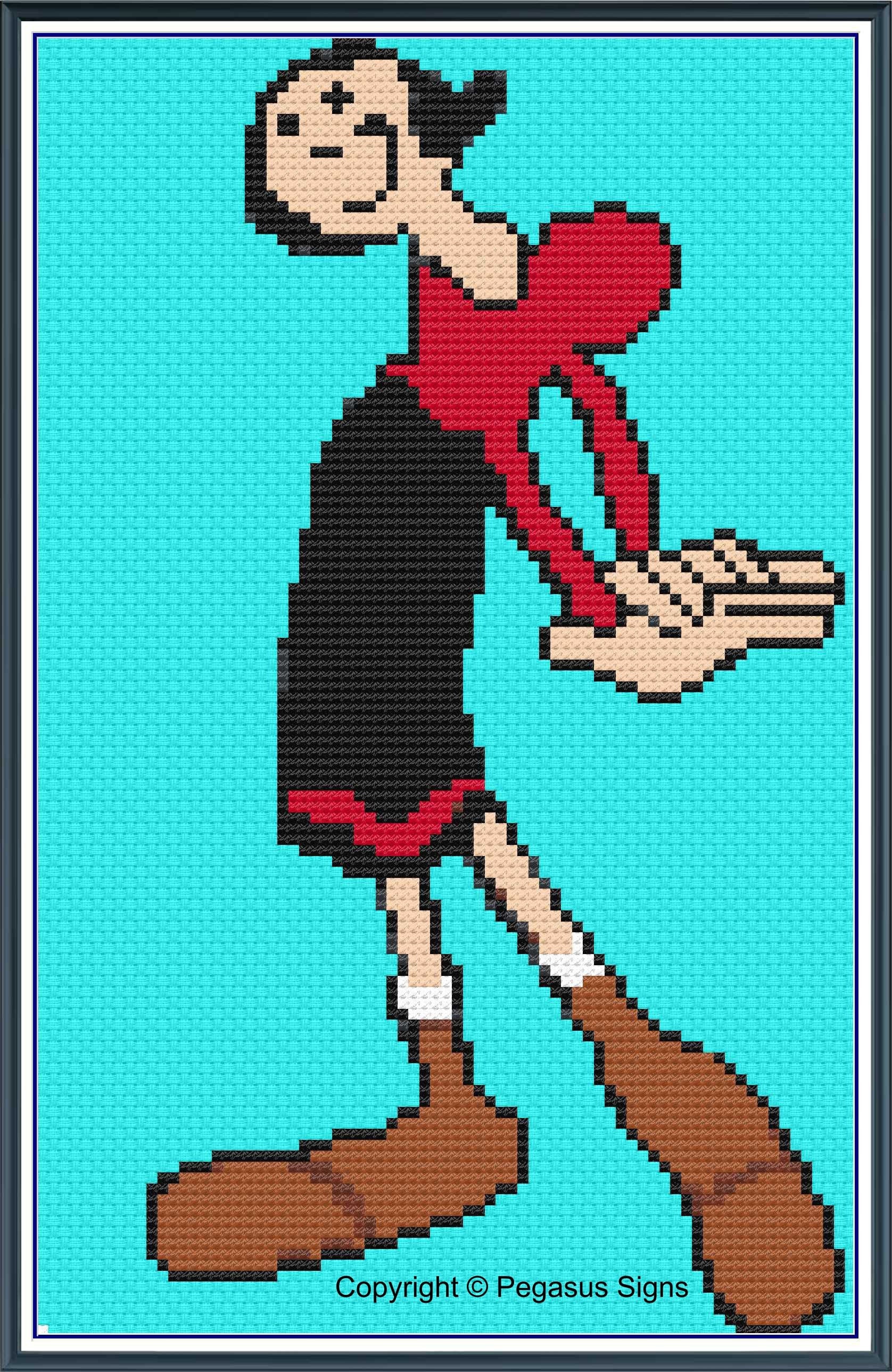 Olive Oyl Cross Stitch Pattern Only PDF/JPEG Files Sailor Cartoon ...