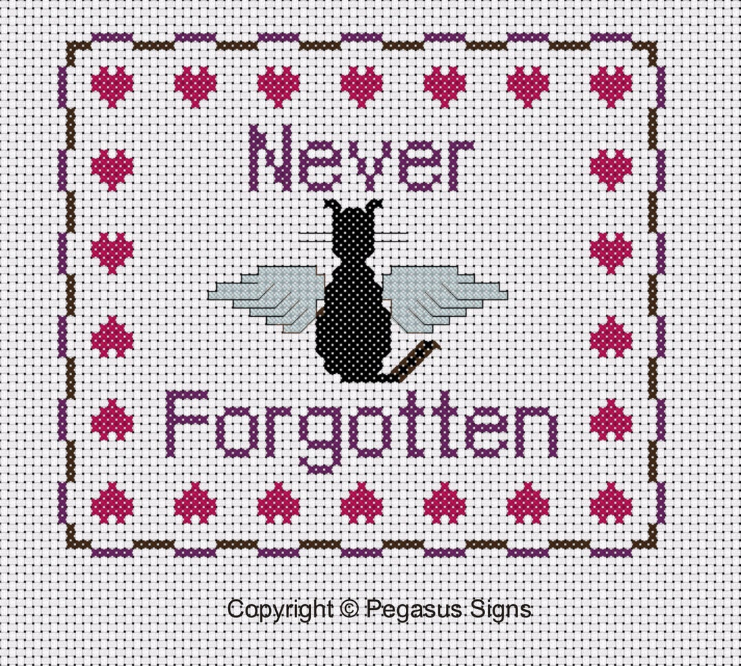 Cat Angel Memorial Cross Stitch Pattern – Pet Loss (PDF/JPEG) - Etsy