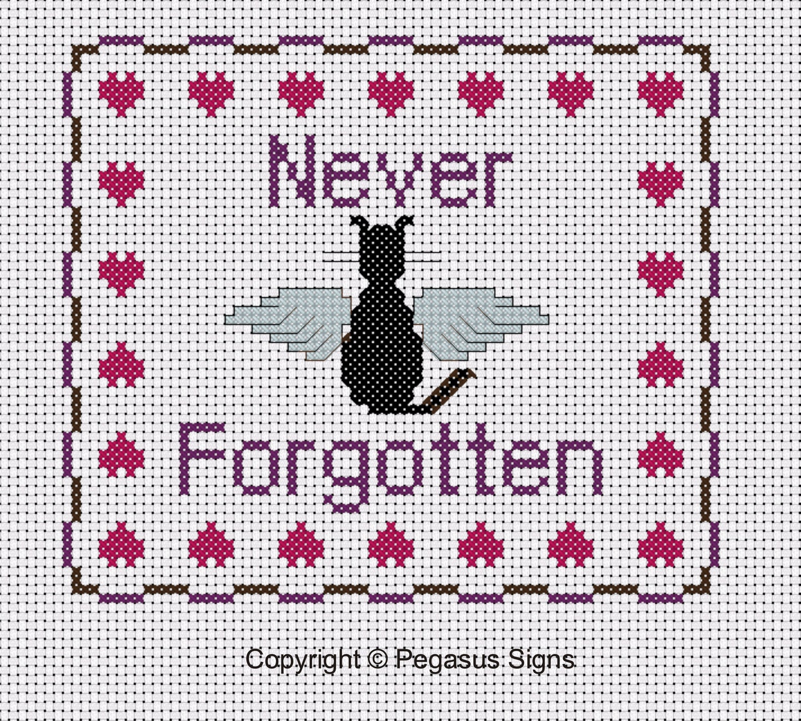 Cat Angel Memorial Cross Stitch Pattern – Pet Loss (PDF/JPEG) - Etsy