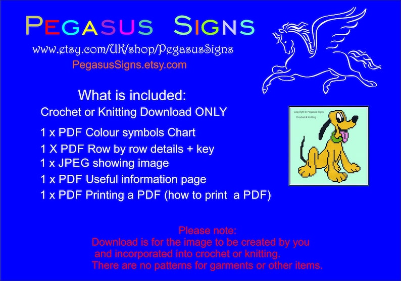 Scottie Dog Crochet & Knitting Chart Only PDF/JPEG Files - Animal, Dog ...