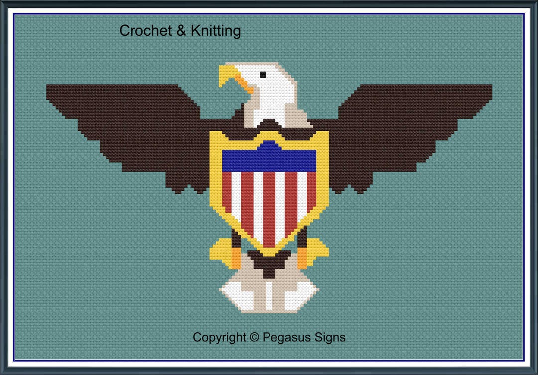 Bald Eagle Crochet & Knitting Chart Only PDF/JPEG Files - USA, America ...