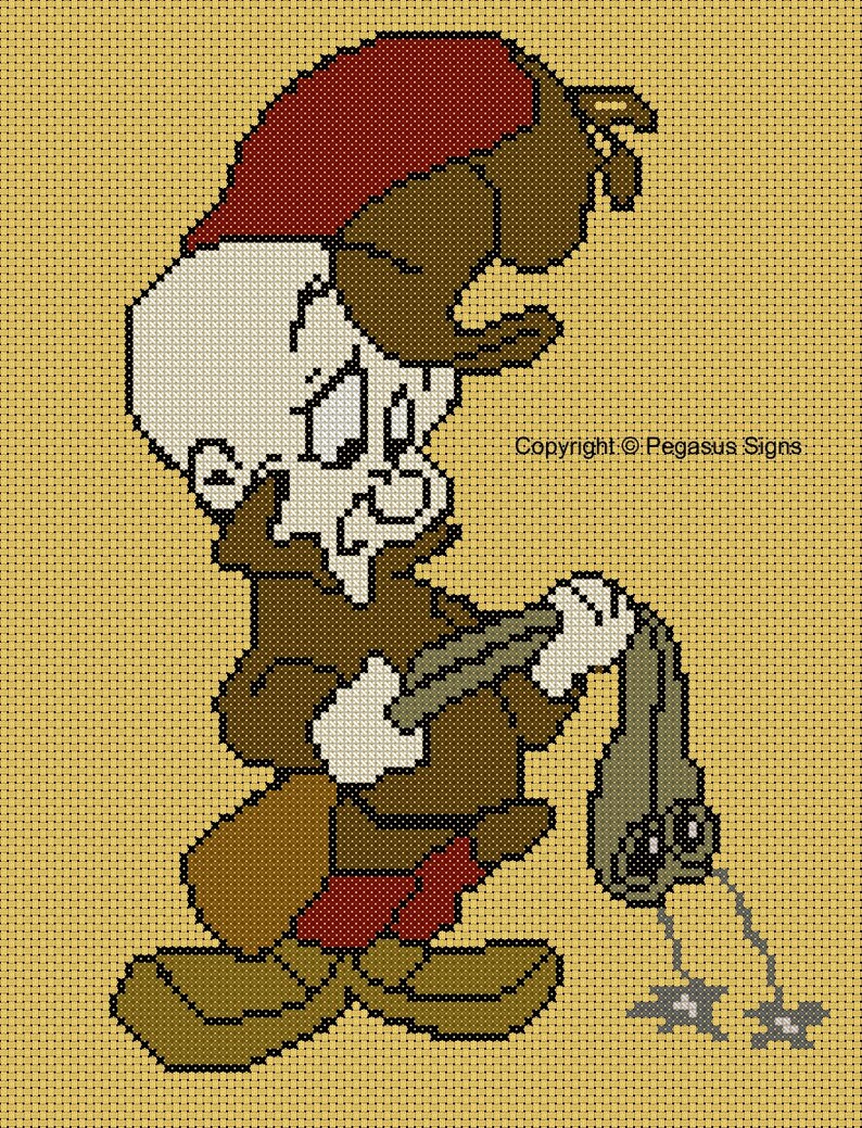 Elmer Fudd Cross Stitch Pattern Only (pdf Jpg Files) Tv Retro Cartoon ...