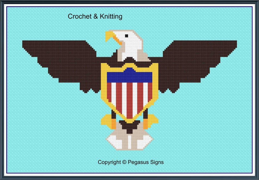 Bald Eagle Crochet & Knitting Chart - USA Patriotic Symbol (PDF/JPEG ...