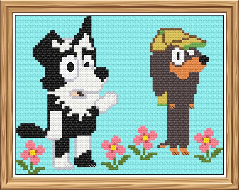 Mackenzie and Snickers Cross Stitch Pattern - Cartoon Dogs (PDF/JPEG ...