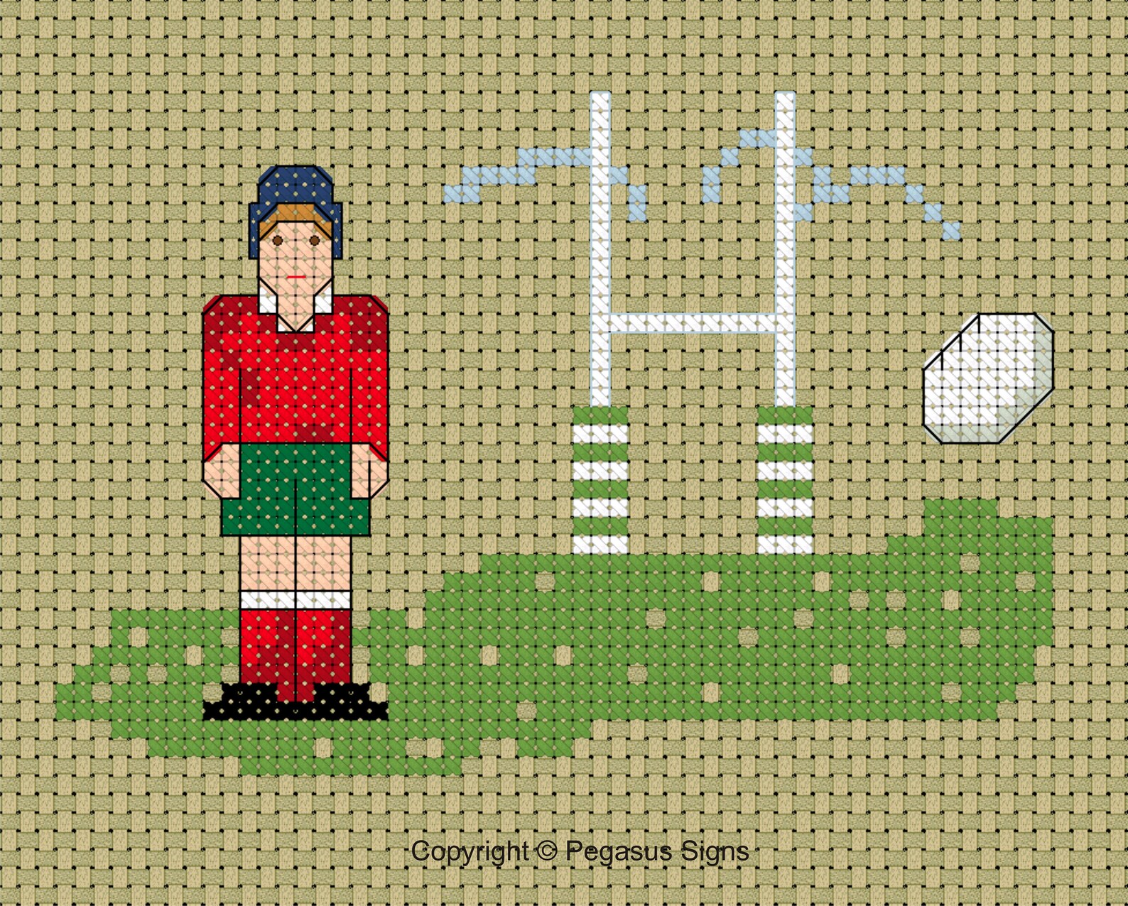 Rugby Cross Stitch Pattern Only PDF/JPEG Files - Designer Pattern Sport ...