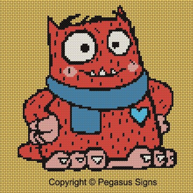 Monster Cross Stitch - Etsy